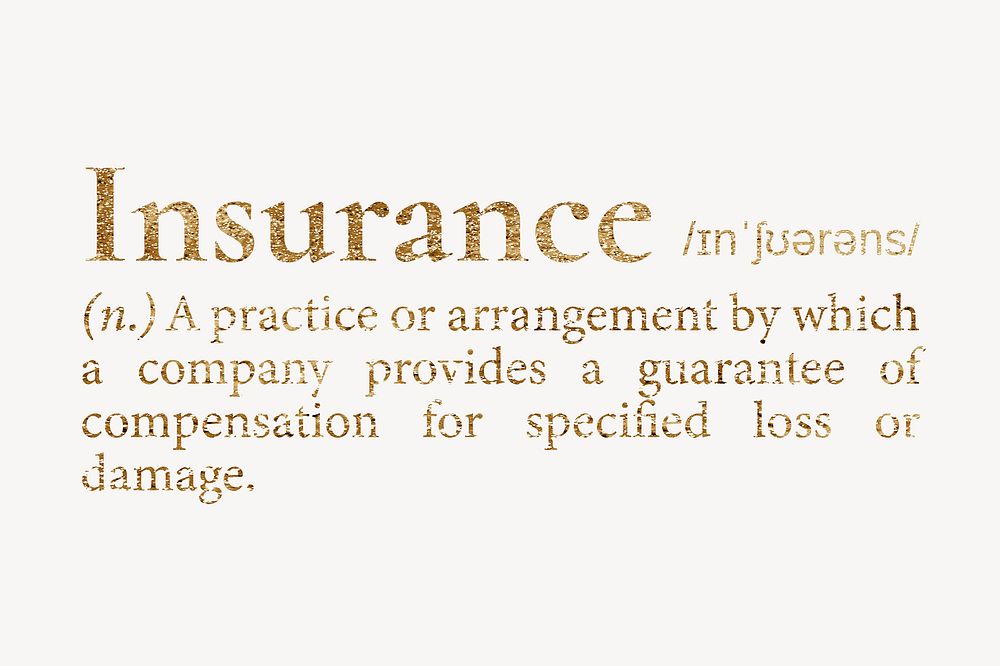 Insurance definition, gold dictionary word | Free Photo - rawpixel