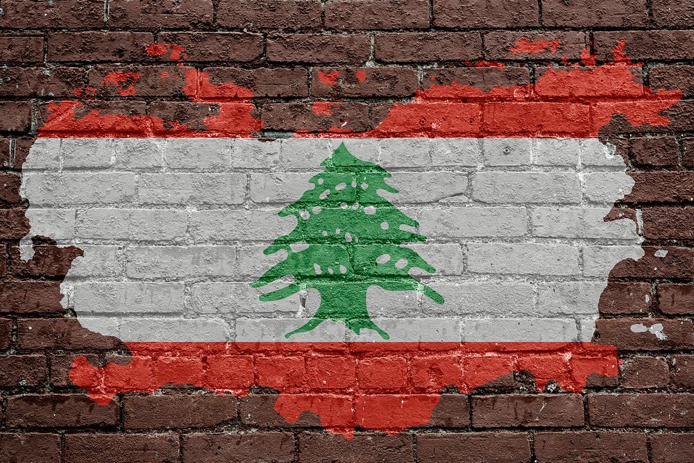 Lebanon's flag, brown brick wall | Free Photo - rawpixel