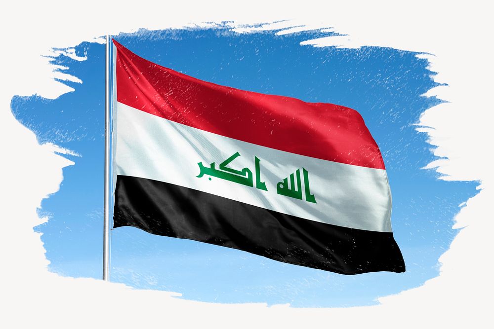 Waving Iraq flag, brush stroke, | Free Photo - rawpixel
