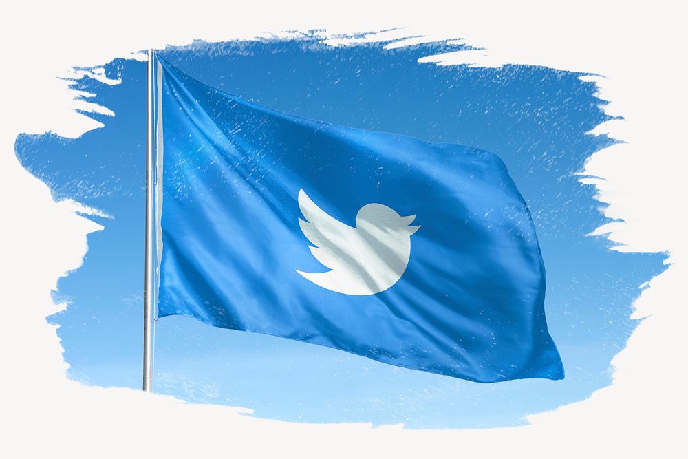 Twitter icon flag, brush stroke, | Free Photo - rawpixel