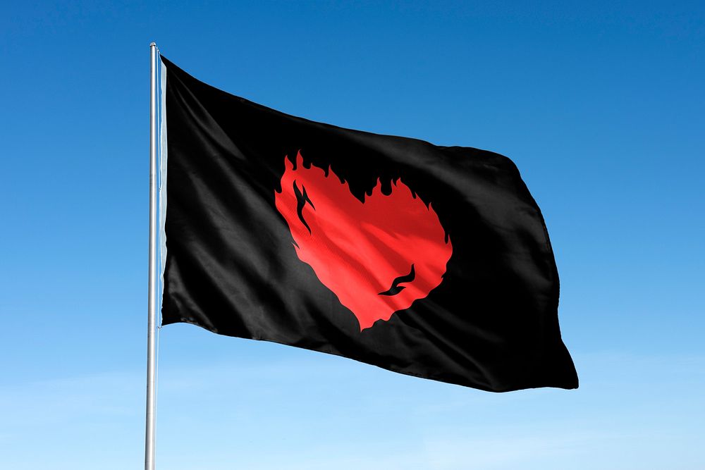 Waving burning heart flag, national | Free Photo - rawpixel