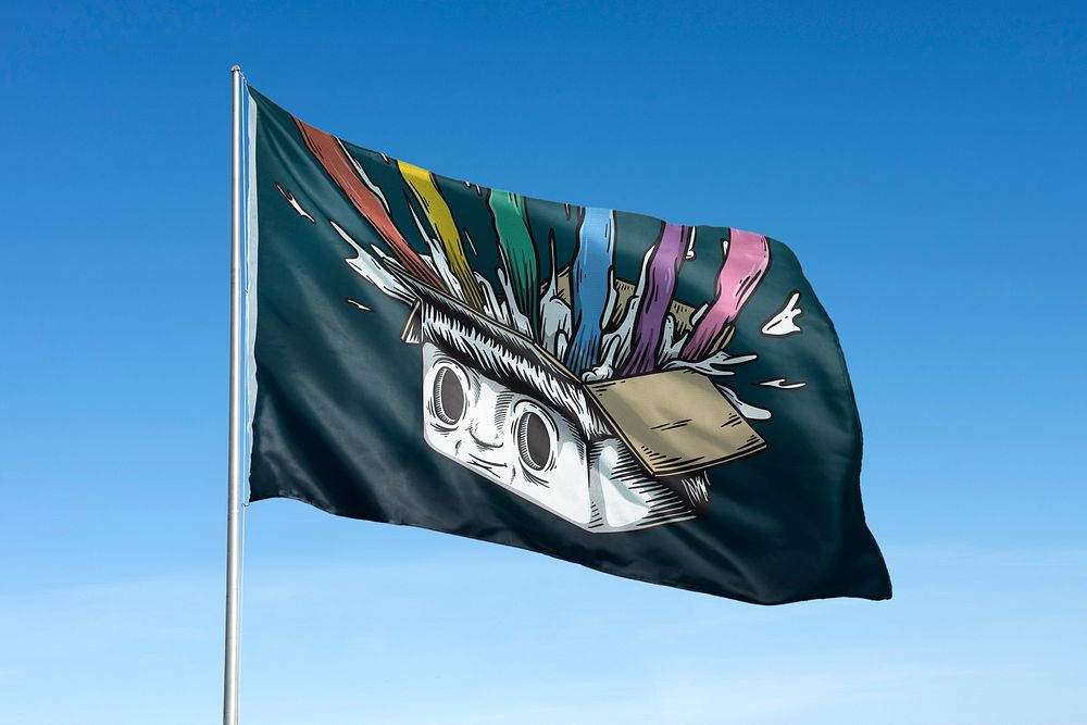 Waving colorful creativity flag, blue | Free Photo - rawpixel