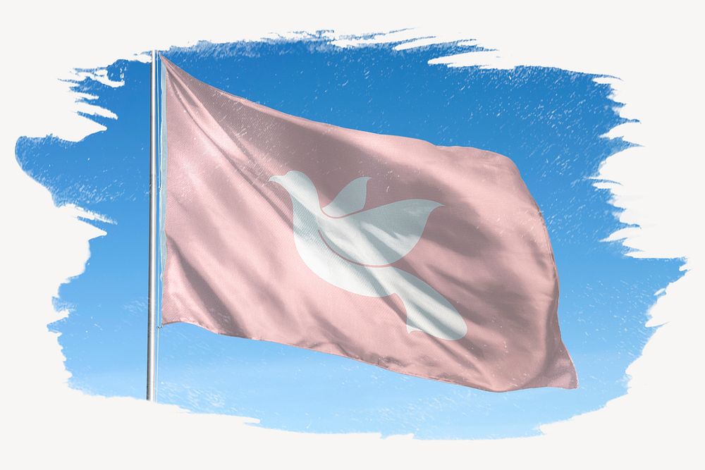 Waving Dove flag, brush stroke, | Free Photo - rawpixel
