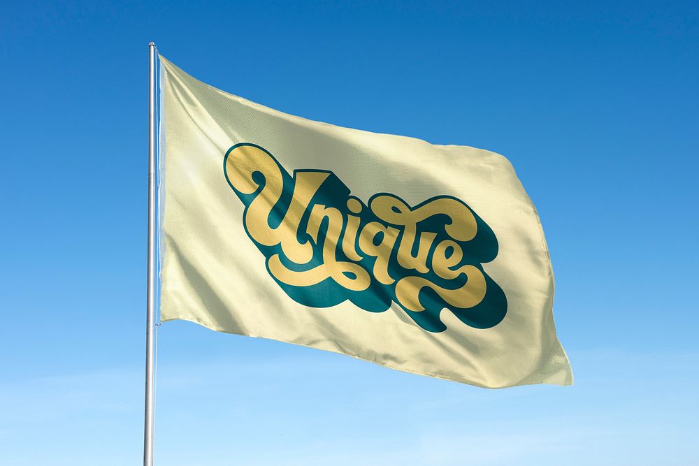 Waving unique yellow flag graphic, | Free Photo - rawpixel