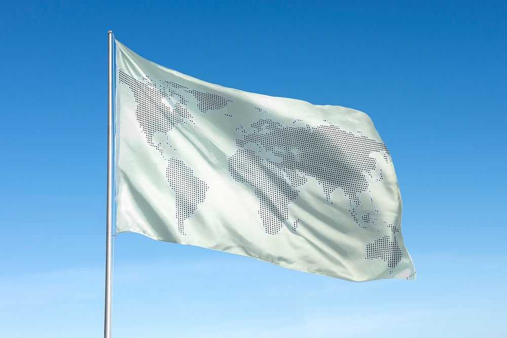 Waving world map flag graphic, | Free Photo - rawpixel