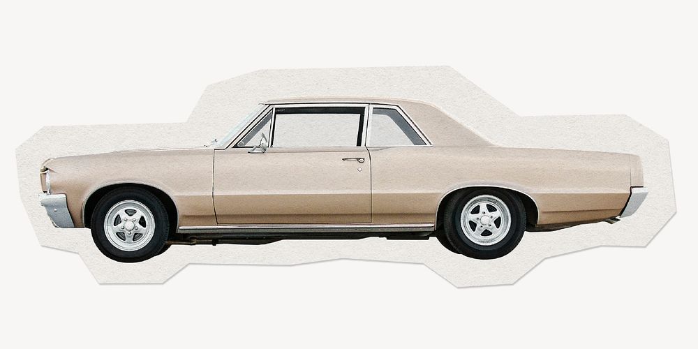 White classic car sticker collage | Premium Photo - rawpixel