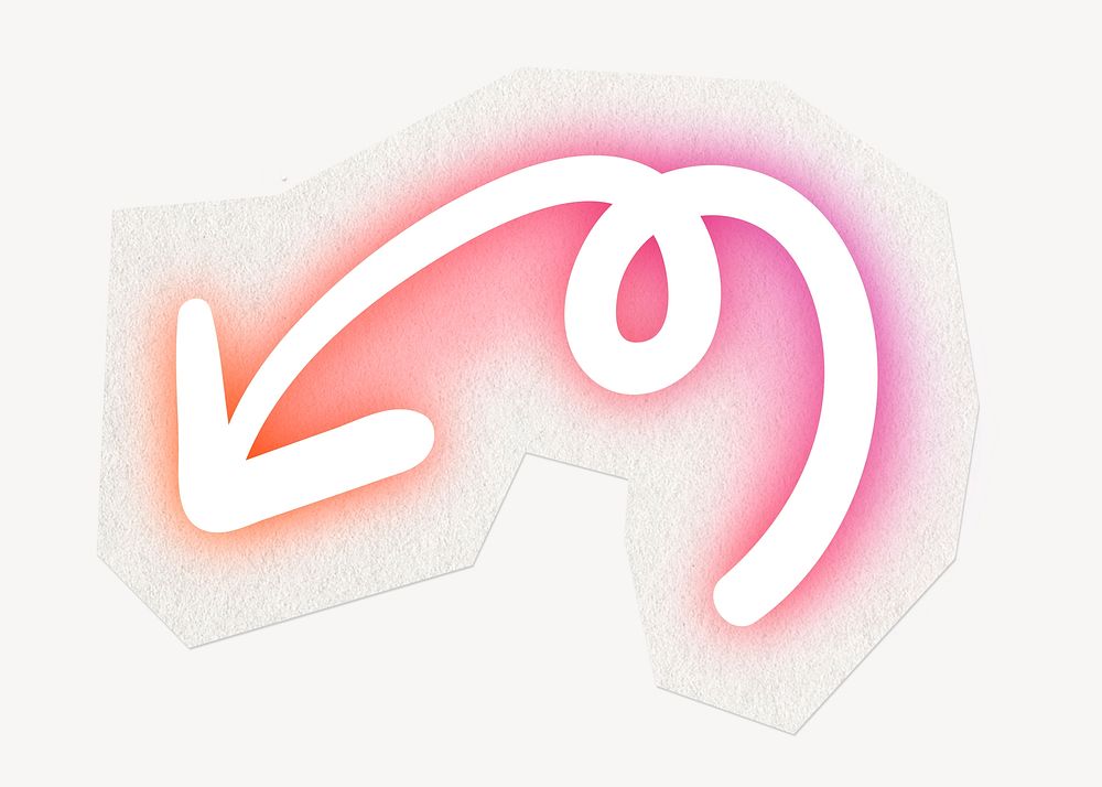 Neon arrow clipart sticker, paper | Free Photo - rawpixel