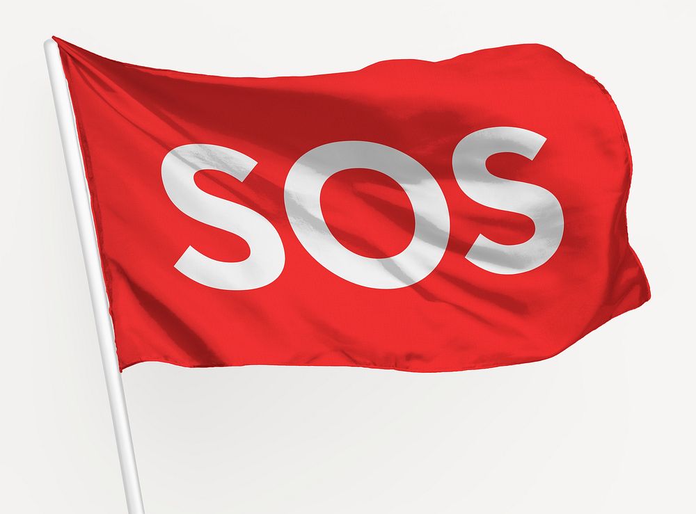 Waving SOS red flag graphic | Free Photo - rawpixel