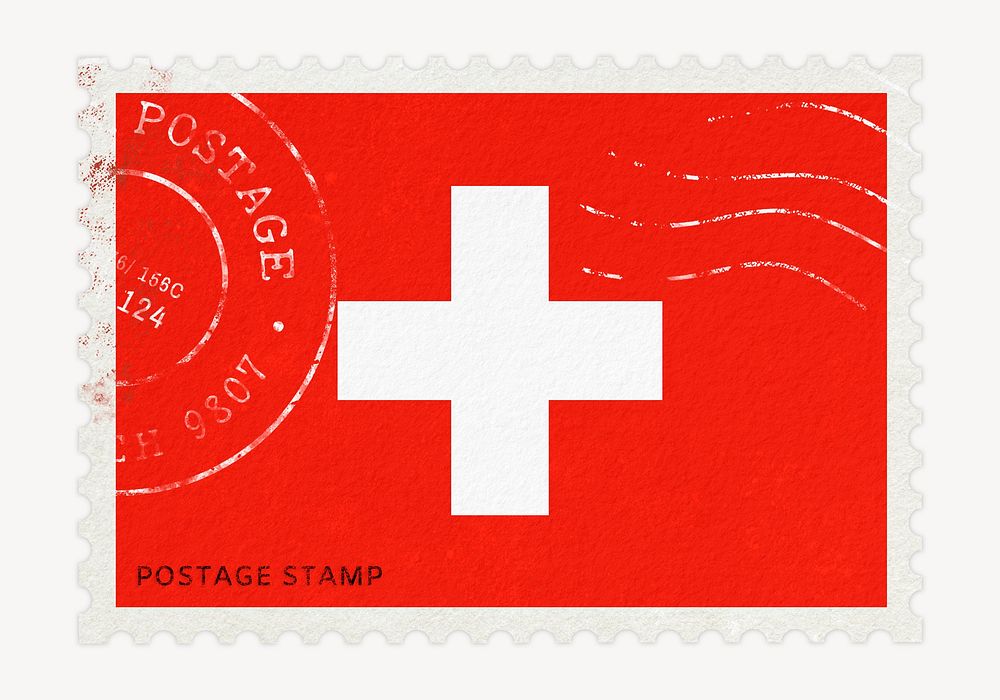 Switzerland flag clipart, postage stamp | Premium Photo - rawpixel