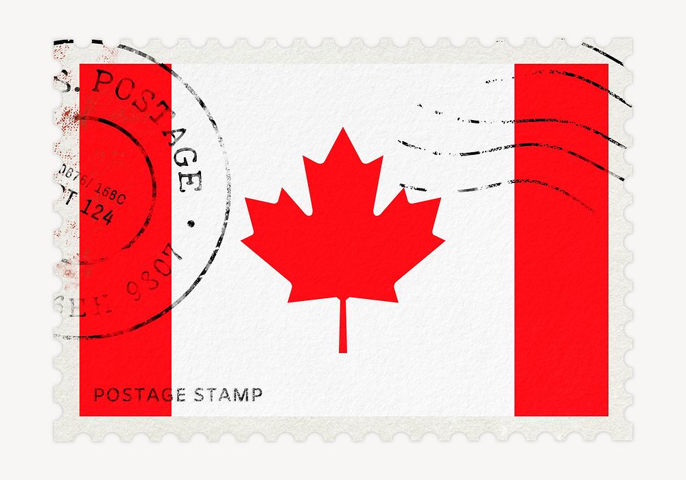 Canada flag clipart, postage stamp | Free Photo - rawpixel
