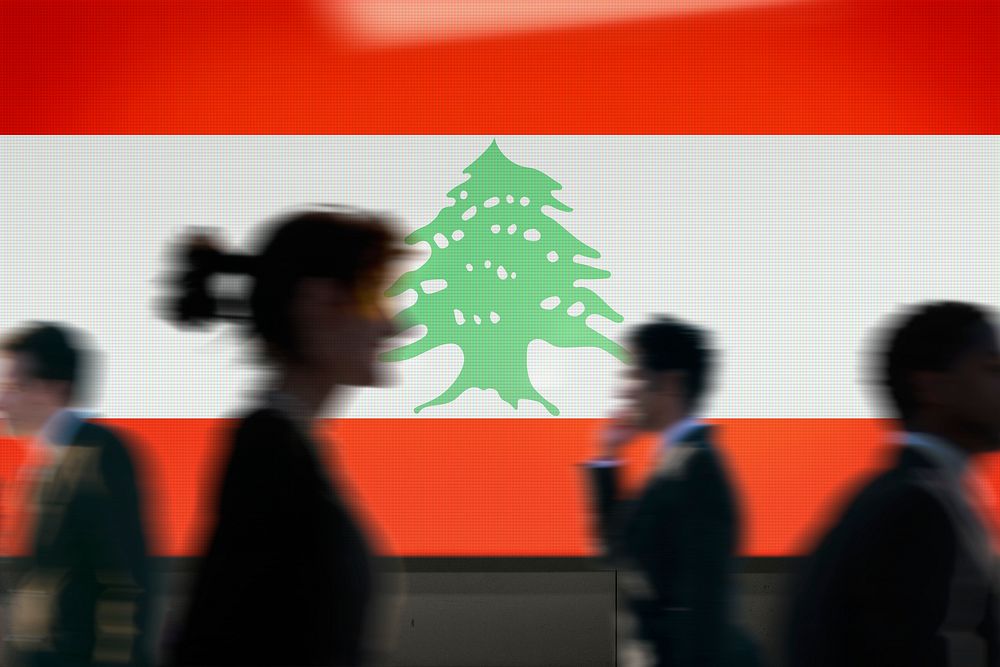 Lebanon flag led screen, silhouette | Free Photo - rawpixel