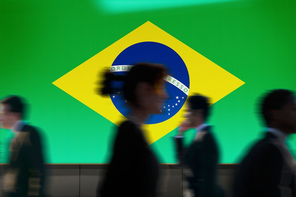 Brazil flag led screen, silhouette | Free Photo - rawpixel
