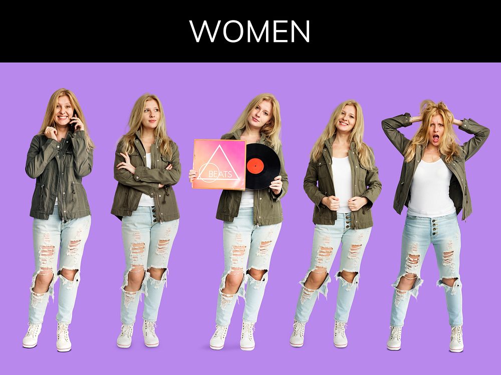 Adult Women Set Gesture Standing | Premium Photo - rawpixel