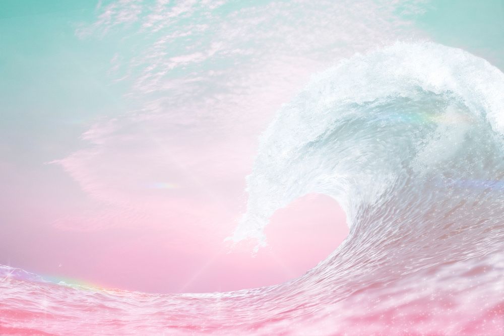 Pastel ocean wave background, pink | Premium Photo - rawpixel
