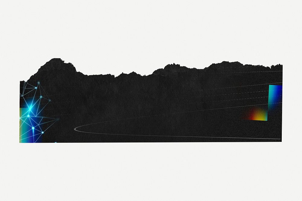 Black aesthetic ripped paper sticker, | Free PSD - rawpixel