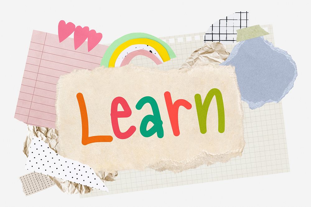 Learn word typography, aesthetic paper | Free Photo - rawpixel