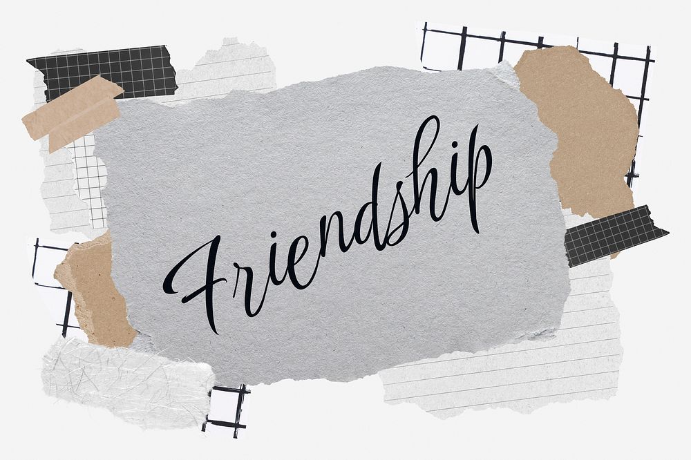Friendship word typography, aesthetic paper | Free Photo - rawpixel