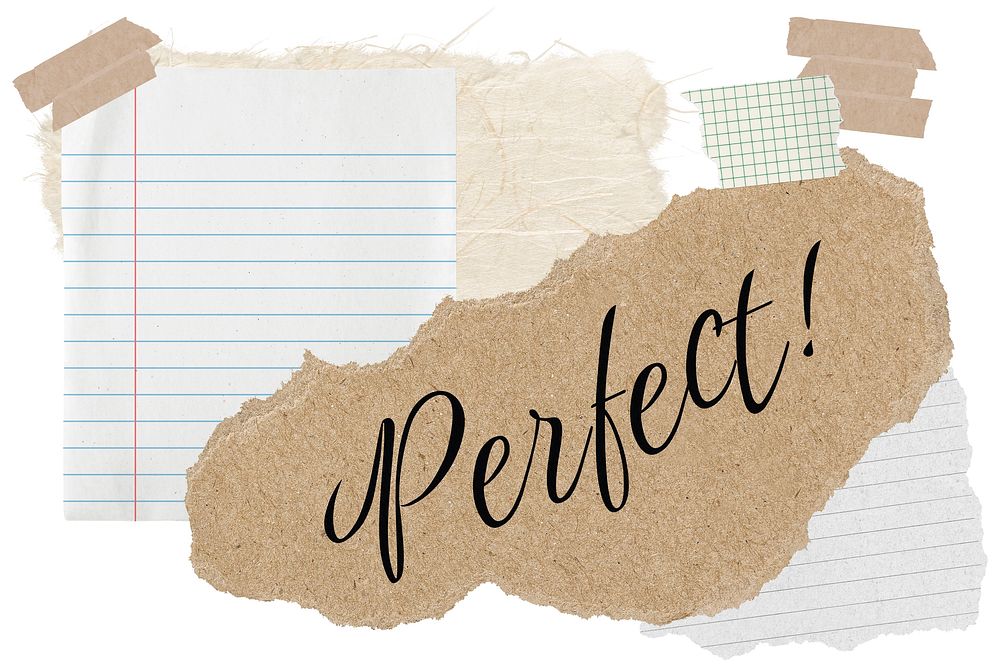 Perfect! word typography, aesthetic paper | Free Photo - rawpixel