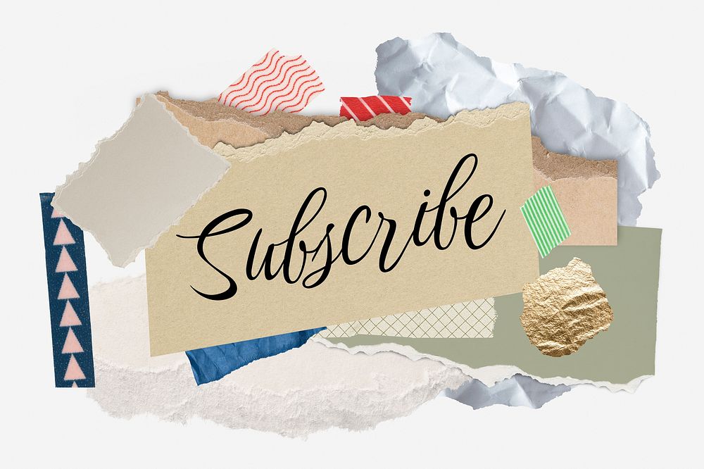 Subscribe word typography, aesthetic paper | Free Photo - rawpixel