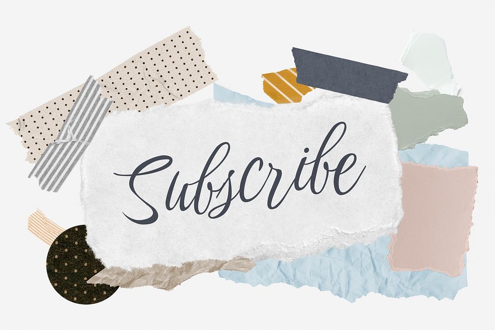 Subscribe word typography, aesthetic paper | Free Photo - rawpixel