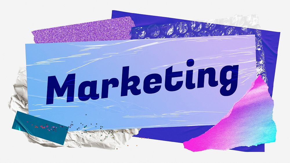 Marketing word typography, aesthetic paper | Free Photo - rawpixel