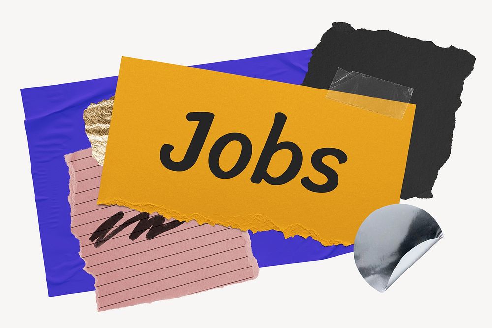 Jobs word typography, aesthetic paper | Free Photo - rawpixel