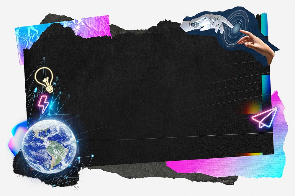 Technology paper background, collage frame, | Free Photo - rawpixel