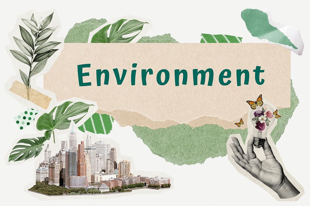 Environment word typography, green aesthetic | Premium PSD - rawpixel