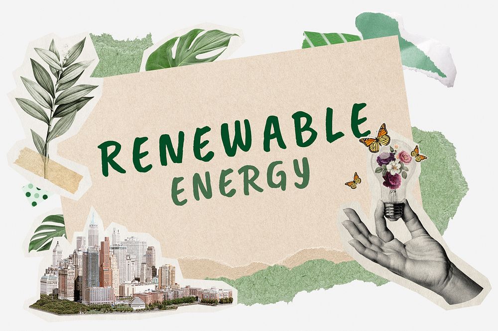 Renewable energy word typography, environment | Free Photo - rawpixel