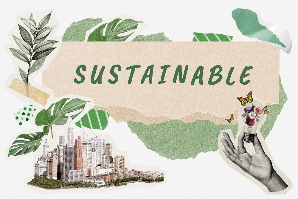 Sustainable word typography, environment aesthetic | Free Photo - rawpixel