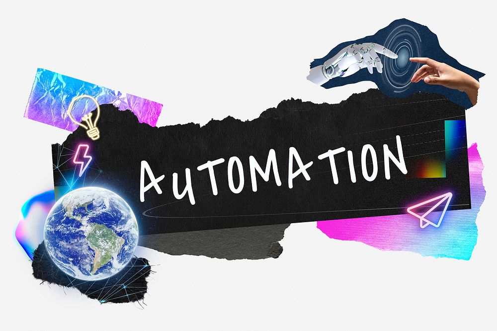 Automation word typography, technology neon | Free Photo - rawpixel