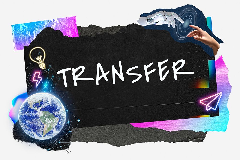 Transfer word typography, technology neon | Free Photo - rawpixel