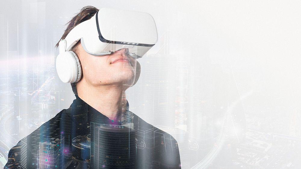 Virtual reality desktop wallpaper, remixed | Premium Photo - rawpixel