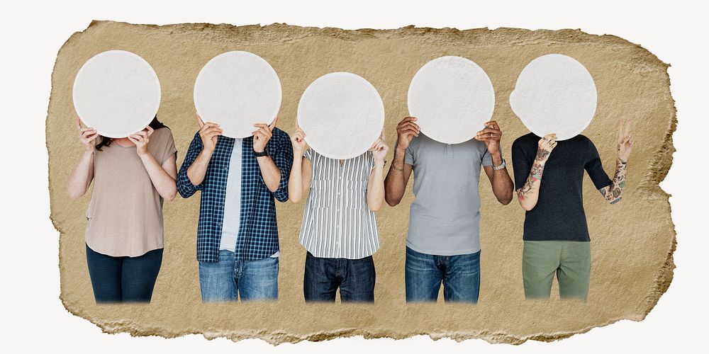 Diverse people holding signs, ripped | Free Photo - rawpixel