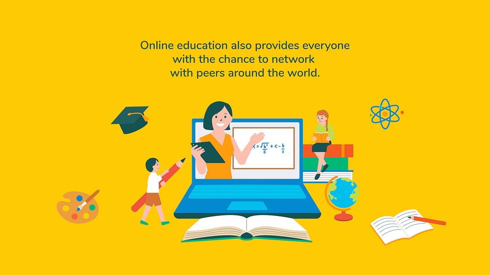 Virtual classroom editable template vector | Premium Vector Template ...