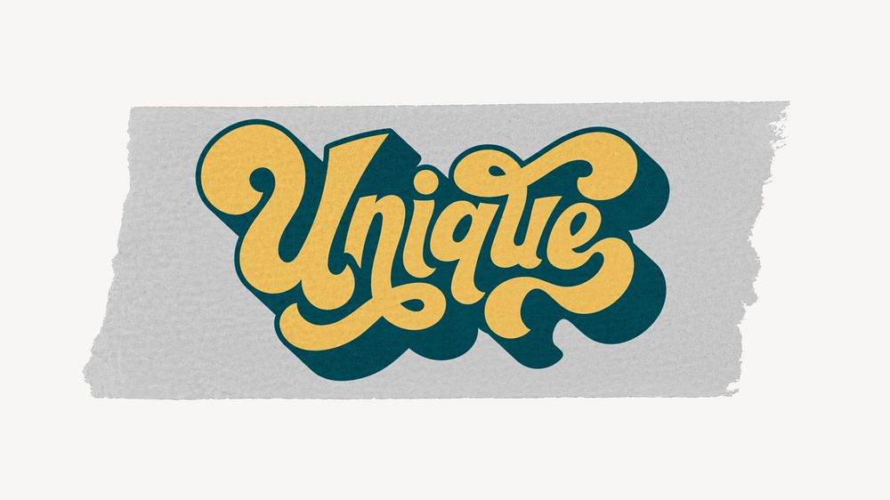 Unique word, washi tape, typography | Free Photo - rawpixel