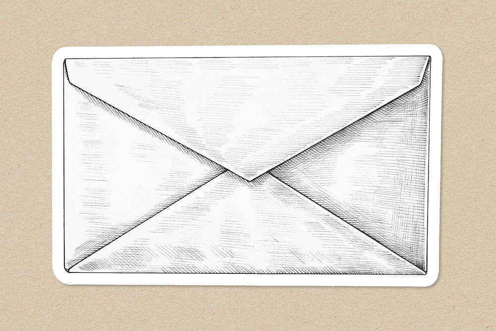 Psd white envelope cartoon sticker | Premium PSD - rawpixel