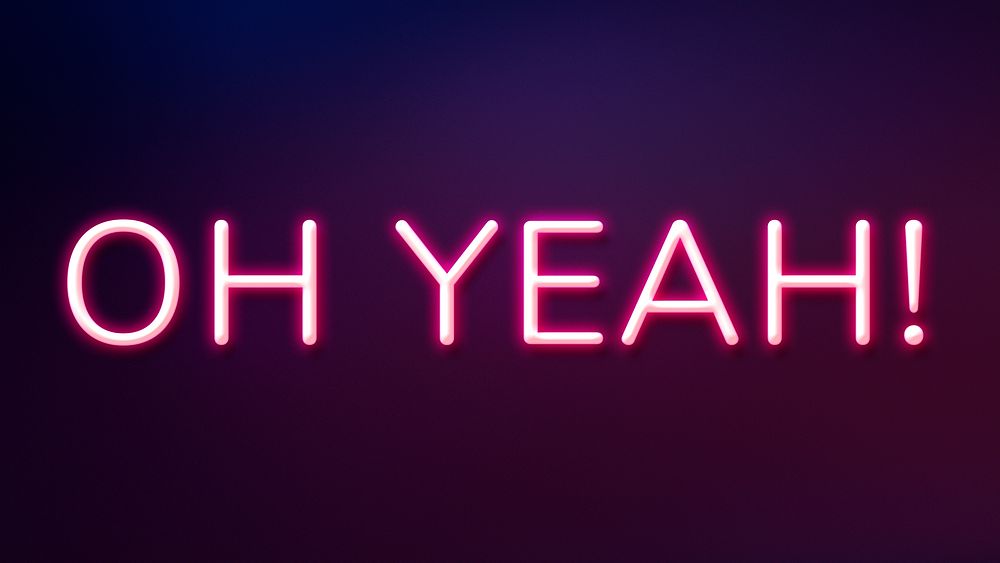 OH YEAH neon word typography | Free Photo - rawpixel