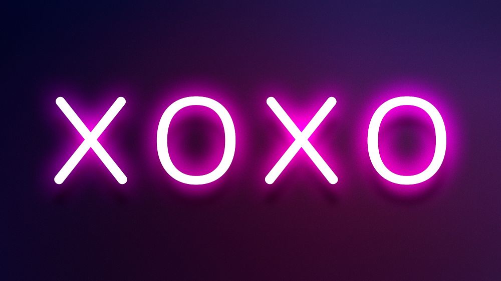Glowing XOXO neon typography dark | Free Photo - rawpixel