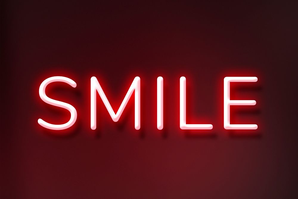 Red neon sign smile word | Free Photo - rawpixel