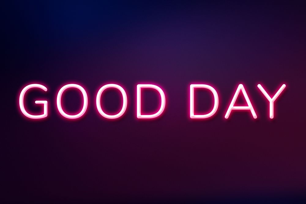 Glowing good day purple neon | Free Photo - rawpixel