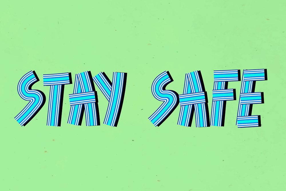 Retro psd stay safe word | Free PSD - rawpixel