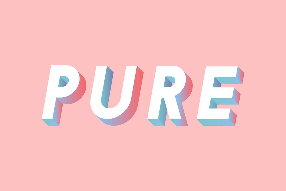 Pure word art vector 3d | Premium Vector - rawpixel
