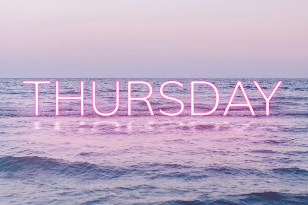 THURSDAY word pink neon typography | Free Photo - rawpixel