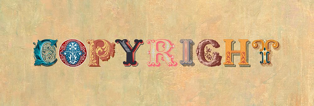 Copyright word ornamental font typography | Free Photo - rawpixel