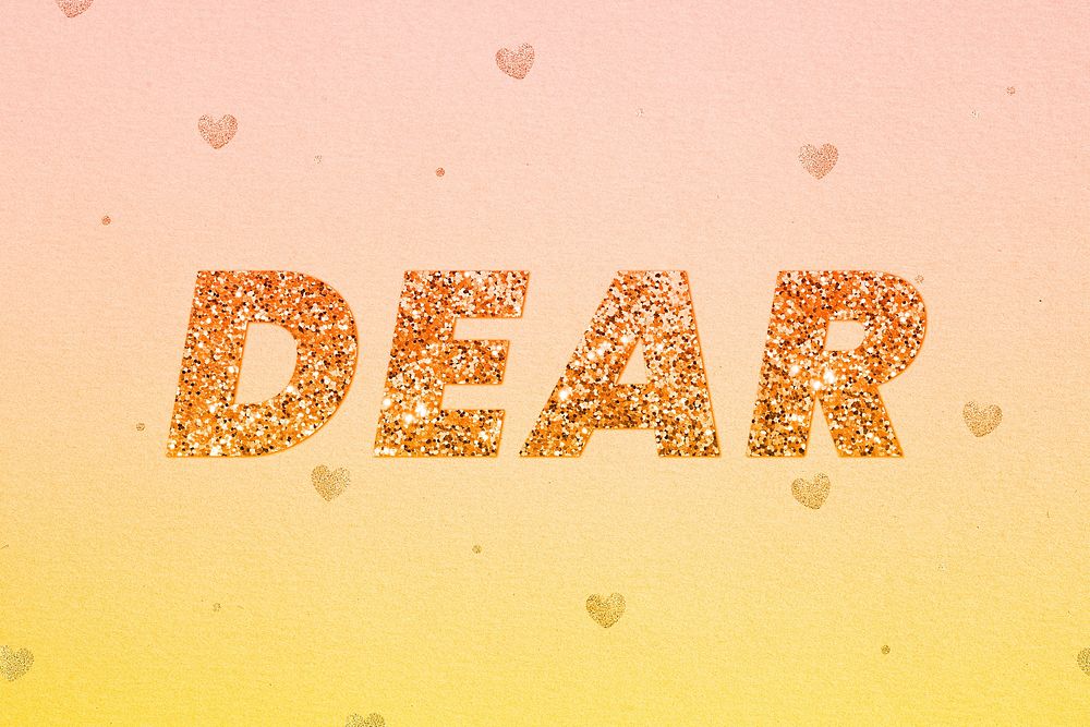 Dear gold glittey word font | Free Photo - rawpixel