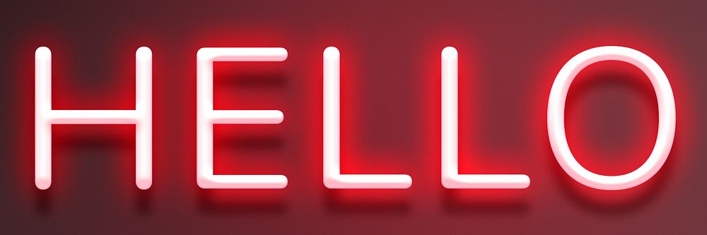 Glowing red neon hello text | Free Photo - rawpixel
