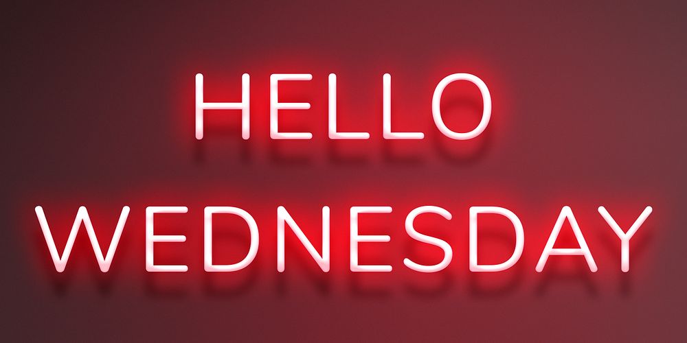 Glowing neon Hello Wednesday text | Free Photo - rawpixel