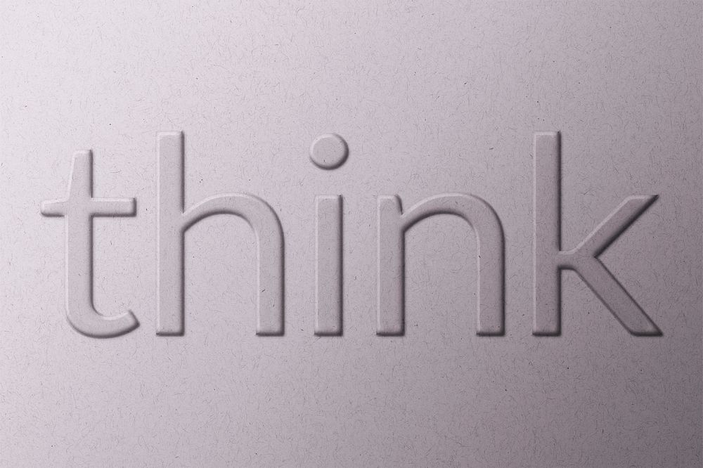Word think embossed typography on paper | Free Photo - rawpixel
