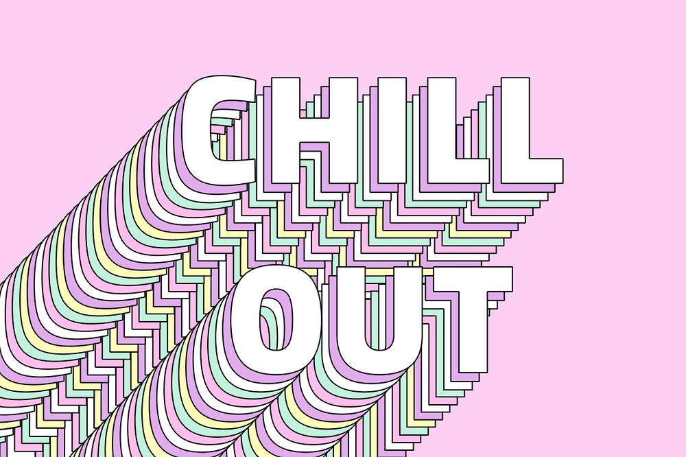 Chill layered text typography retro | Free Photo - rawpixel